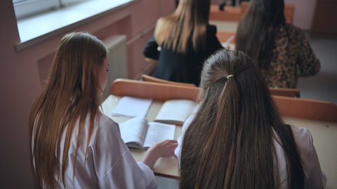 Pupils 11th Grade Class Desks During Stock Footage Video (100% Royalty ...