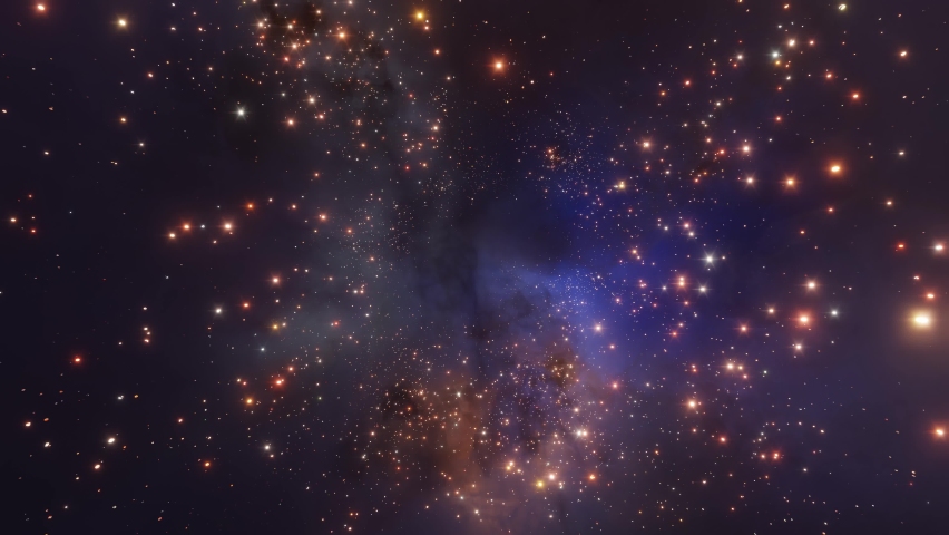 3D Galaxy Background. Mystic Nebula animation with star particles ...