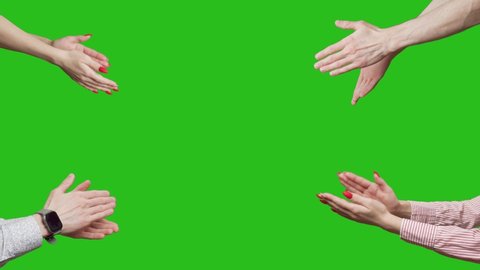 Hands Clapping Green Screen Background Hands Stock Footage Video (100% ...