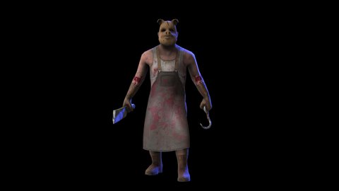 Seamless Animation Psycho Butcher Attacking Isolated Stock Footage ...