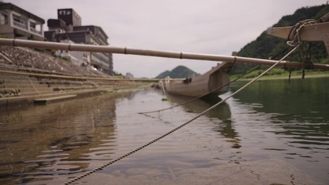 Japanese Canoes Along Nagaragawa River Gifu Stock Footage Video (100% ...