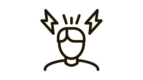Stressed Man Icon Animation Line Stock Footage Video (100% Royalty-free ...