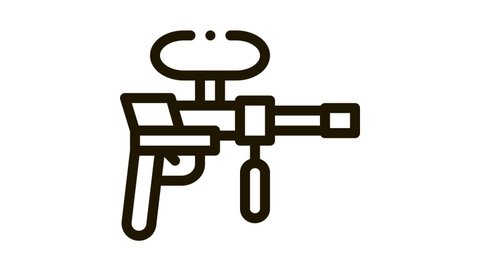 Paintball Gun Icon Animation Line Stock Footage Video (100% Royalty ...