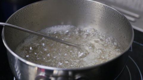 Boiling Sugar Syrup Metal Saucepan On Stock Footage Video (100% Royalty ...