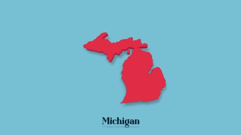 3d Animated Map Showing State Michigan Stock Footage Video (100% ...