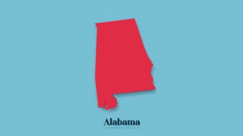 3d Animated Map Showing State Alabama Stock Footage Video (100% Royalty ...