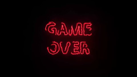 Game Over Neon Letters Glowing On Stock Footage Video (100% Royalty ...