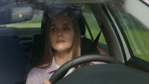 757 Woman Driving Car Front View Stock Video Footage - 4K and HD Video ...