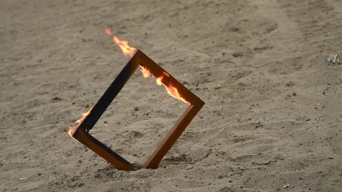 Wooden Photo Frame On Fire On Stock Footage Video (100% Royalty-free ...