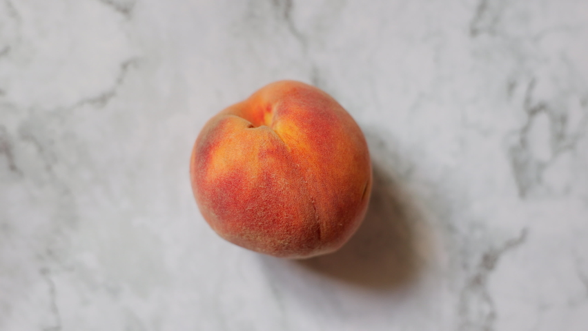 juicy peach top view shallow depth Stock Footage Video (100% Royalty ...