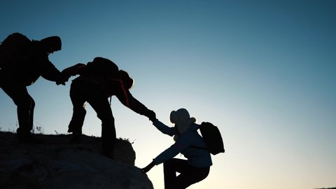 Travelers Climb One After Another On Stock Footage Video (100% Royalty-free) 1079597024 ...