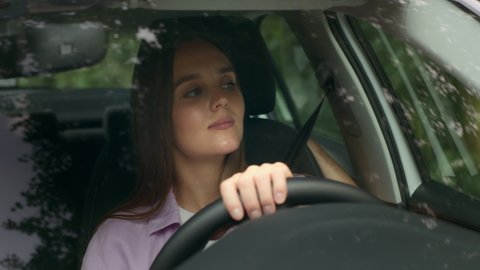 757 Woman Driving Car Front View Stock Video Footage - 4K and HD Video ...
