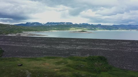 Aerial Overview Showing Massive Sysendam Hardangervidda Stock Footage ...