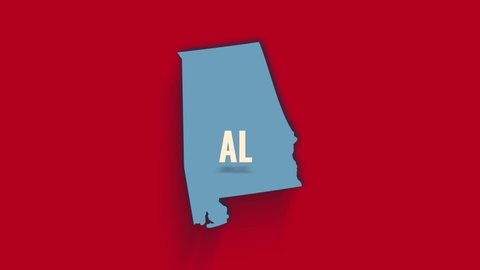 3d Animated Map Showing State Alabama Stock Footage Video (100% Royalty ...