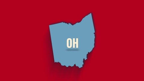3d Animated Map Showing State Ohio Stock Footage Video (100% Royalty ...