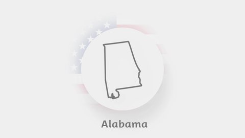 Alabama State Usa Animated Map Usa Stock Footage Video (100% Royalty ...