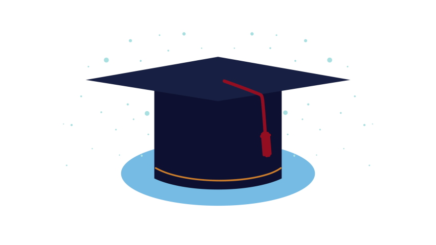 graduation animation hat 4k video animated Stock Footage Video (100% ...