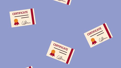 Graduation Animation Certificates 4k Video Animated Stock Footage Video ...
