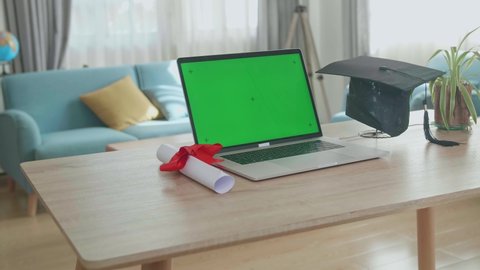 Graduation Cap Diploma Mock Green Screen Stock Footage Video (100% ...
