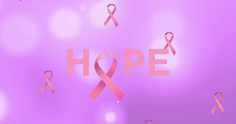 Animation Breast Cancer Awareness Text Over Stock Footage Video (100% ...
