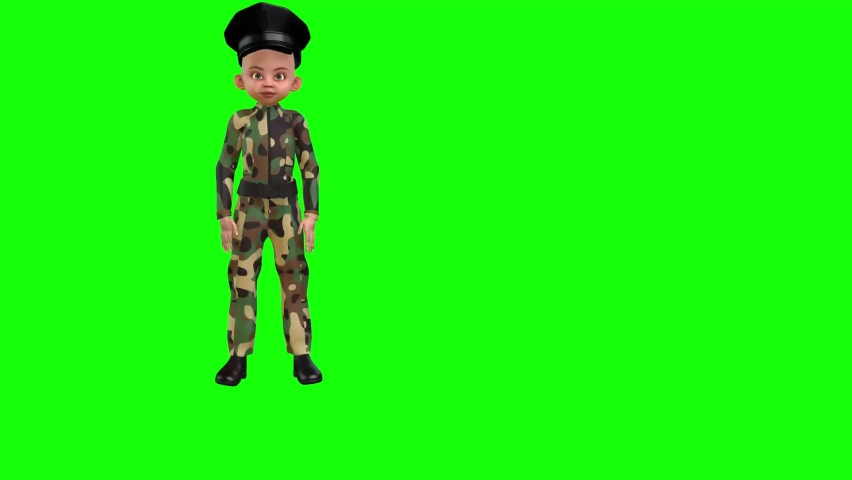 3d animation toon soldier salutes takes Stock Footage Video (100% ...