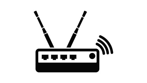 Router Icon Animation Simple Best Object Stock Footage Video (100% ...