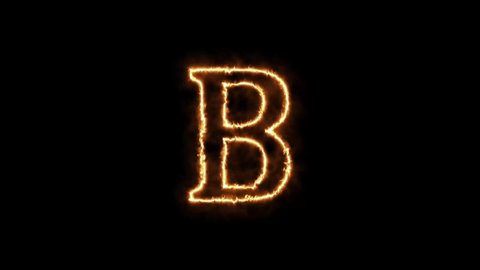 Letter B Fire Animation On Black Stock Footage Video (100% Royalty-free ...