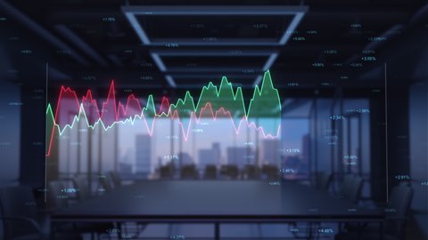 Stock Charts Visualization Rising Falling Graphs Stock Footage Video ...