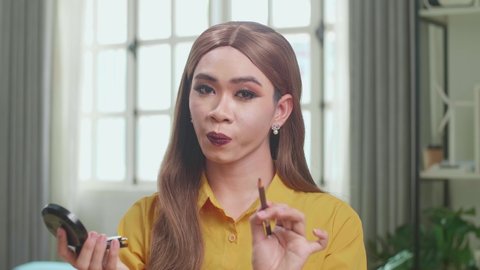 Influencer Young Transgender Woman Blogger Talks Stock Footage Video ...