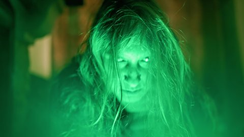 Scary Ghost Woman Screaming Through Dirty Stock Footage Video (100% ...