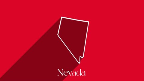 Animated Line Map Showing State Nevada Stock Footage Video (100% ...
