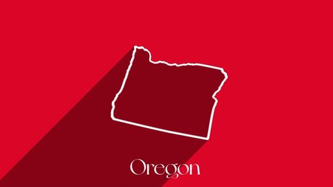 Animated Line Map Showing State Oregon Stock Footage Video (100% ...