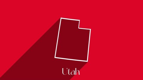 Animated Line Map Showing State Utah Stock Footage Video (100% Royalty ...