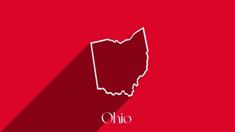 Animated Line Map Showing State Ohio Stock Footage Video (100% Royalty ...