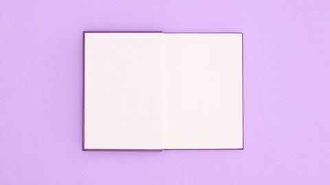 6k Dark Purple Hardcover Book Appear Stock Footage Video (100% Royalty ...