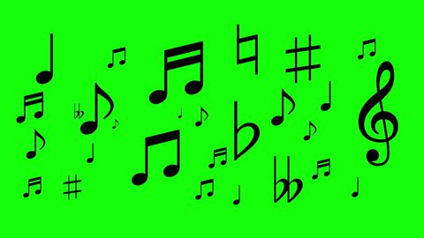 Music Notes Sign Symbol Flowing Animation Stock Footage Video (100% ...