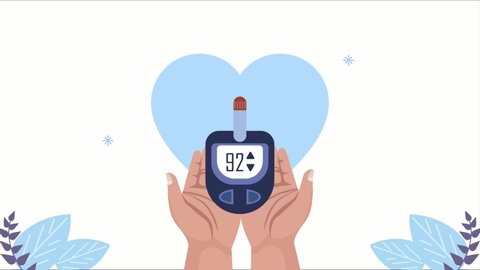 Diabetes Disease Animation Hands Lifting Glucometer Stock Footage Video ...