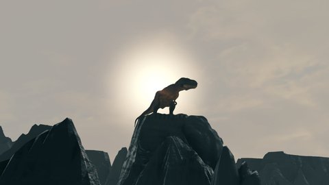 Pterodactyl Flying Sky Trex Tyrannosaurus Roaring Stock Footage Video ...