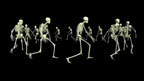 Skeleton Marching Circle Animation Footage 3d Stock Footage Video (100% ...