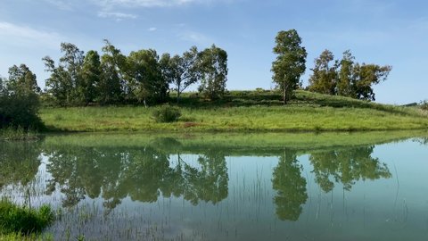 Shooting Delia Lake Castelvetrano Lake Surrounded Stock Footage Video ...