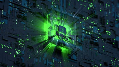 Processor Fictional Quantum Computer Science Fiction Stock Footage ...