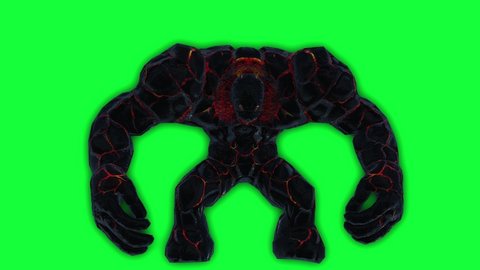 Fire Elemental Rock Walk Style Green Stock Footage Video (100% Royalty ...