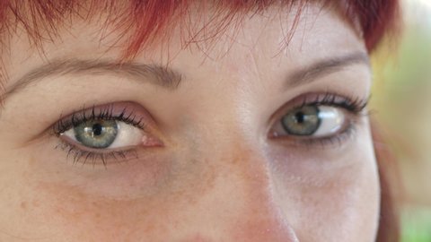 Woman Beautiful Eyes Big Open Eyes Stock Footage Video (100% Royalty ...