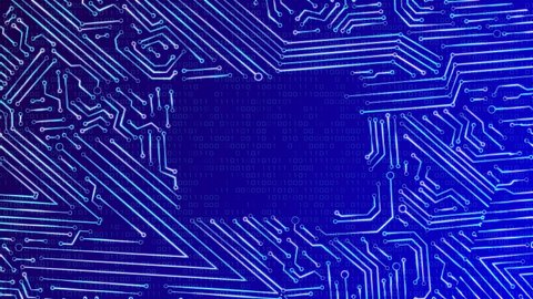 Circuit Board Moving Electrons Data Flow Stock Footage Video (100% ...