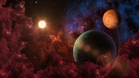 Spacescape Background Slowly Moving Through Planetary Stock Footage ...