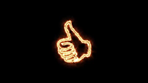 Animated Hand Sign Thumb On Fire Stock Footage Video (100% Royalty-free ...