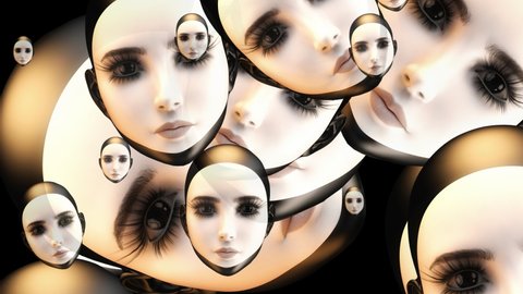 Artistic 3d Animation Moving Faces Stock Footage Video (100% Royalty ...