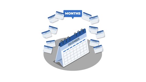 Animation Monthly Calendar Two Colors Stock Footage Video (100% Royalty ...