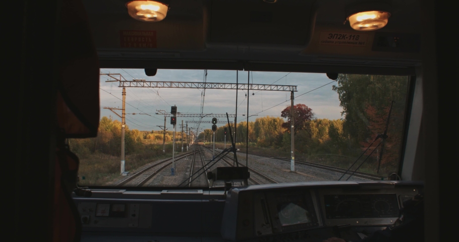 City Subway Cockpit. Train Drive, Stock Footage Video (100% Royalty ...