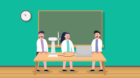 Group Animation Young Students Doing Observation Stock Footage Video ...